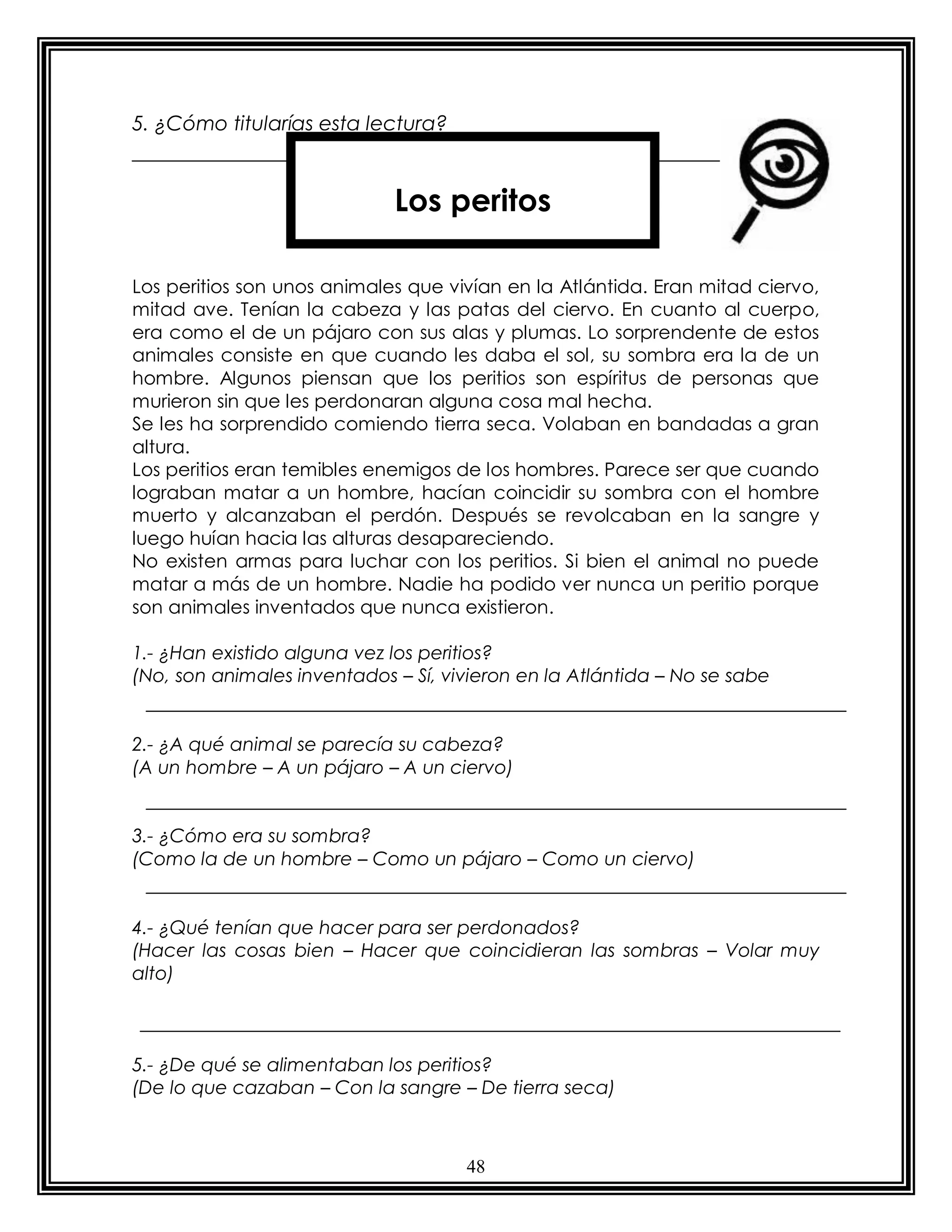 Cuaderno de comprension lectora primero | PDF