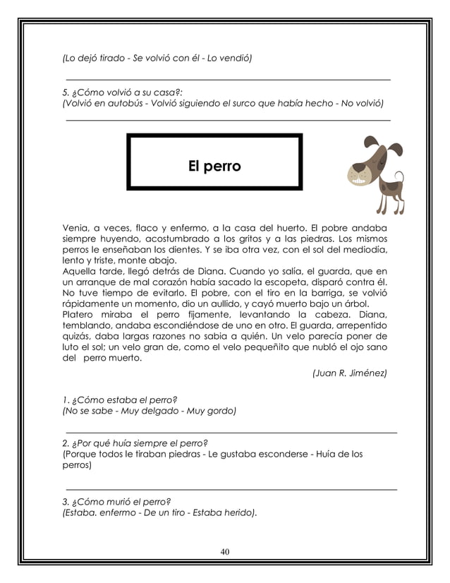Cuaderno de comprension lectora primero | PDF