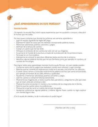 Cuaderno de trabajo lenguaje nt1 | PDF