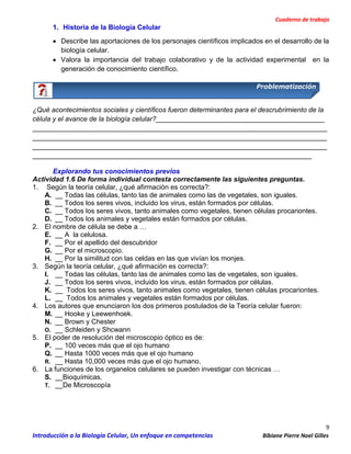 Cuaderno de trabajo unidad i introducción a la biología celular, un ...