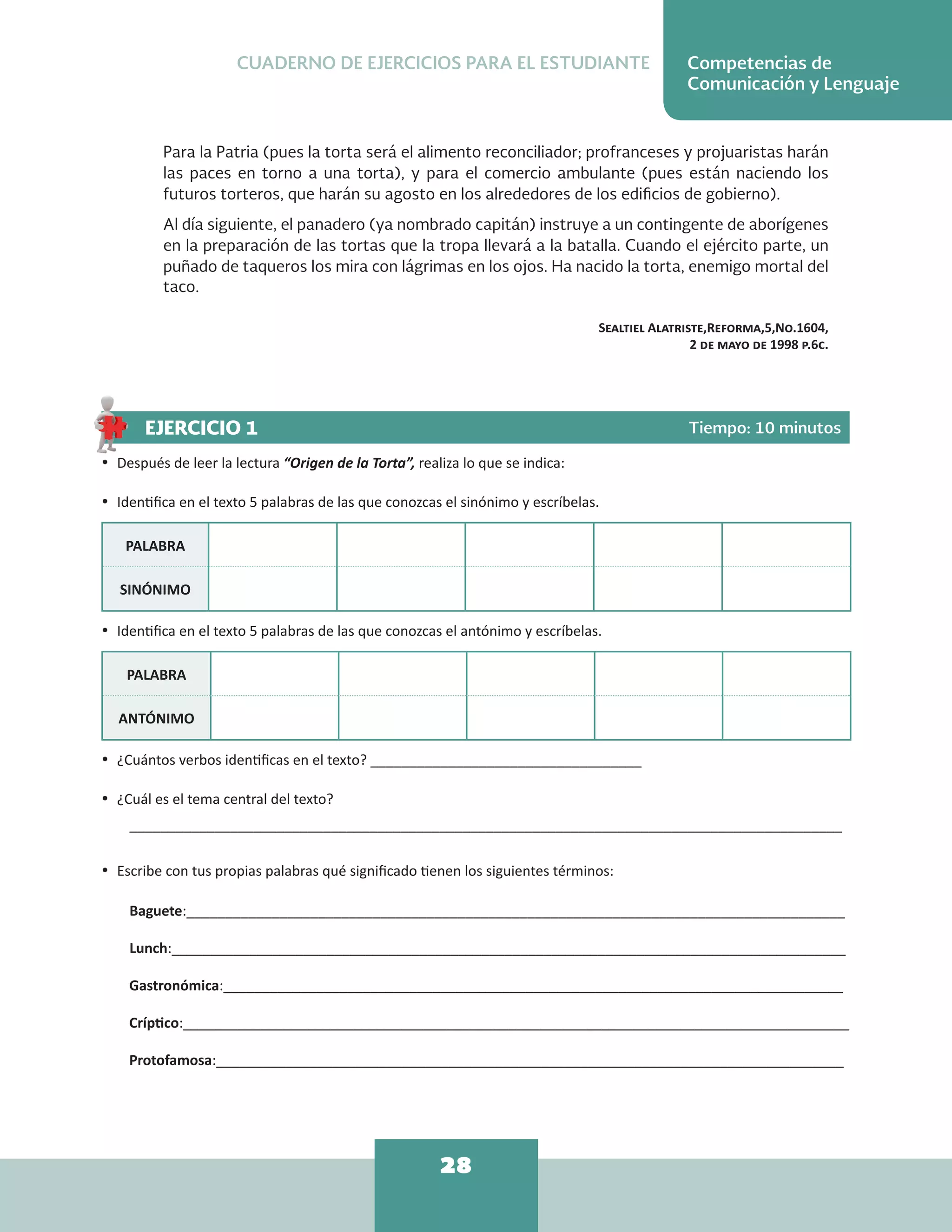 Cuaderno ejercicios Español | PDF