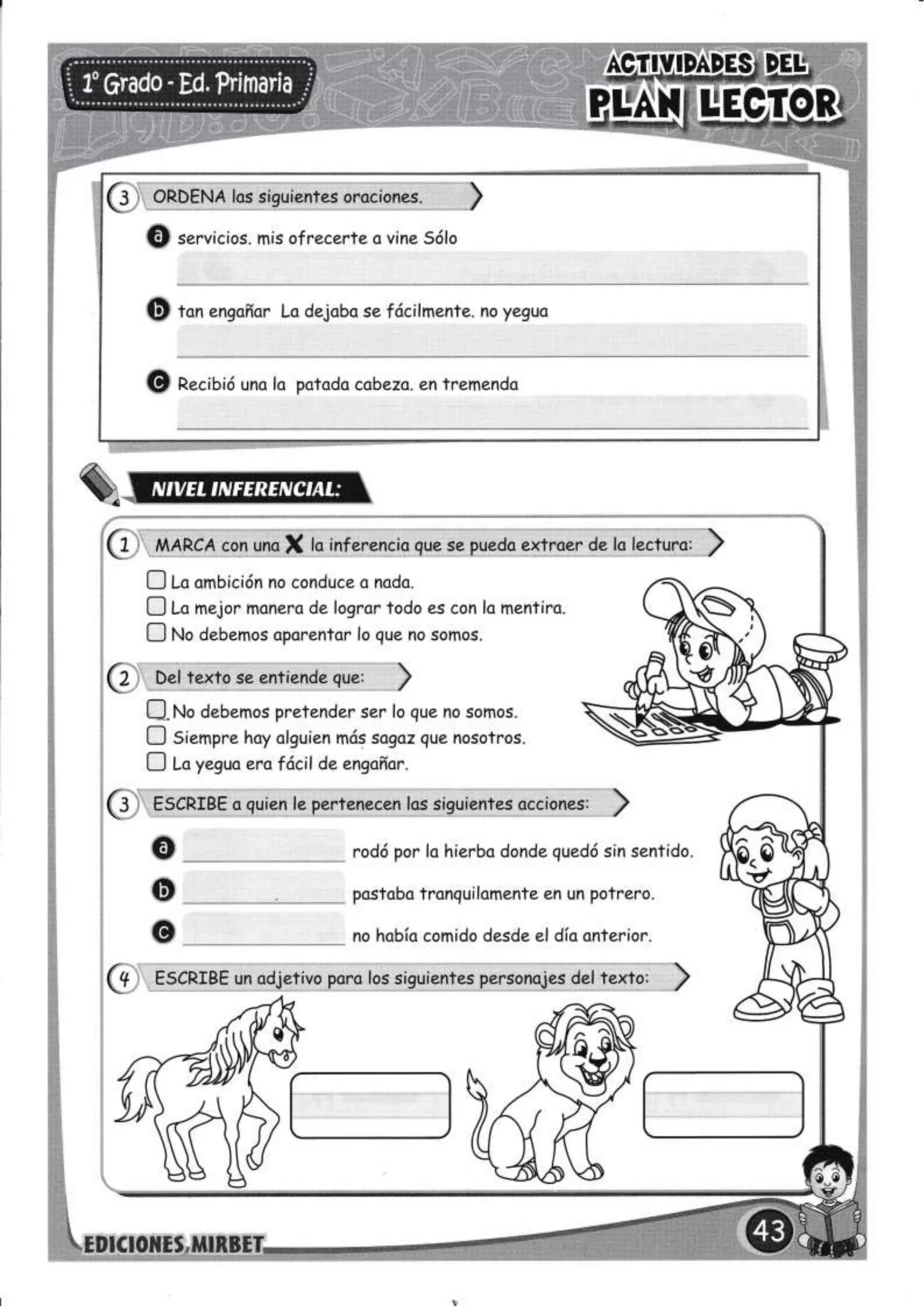 Cuaderno Plan Lector 1º Primaria Ii Parte 1 Docx