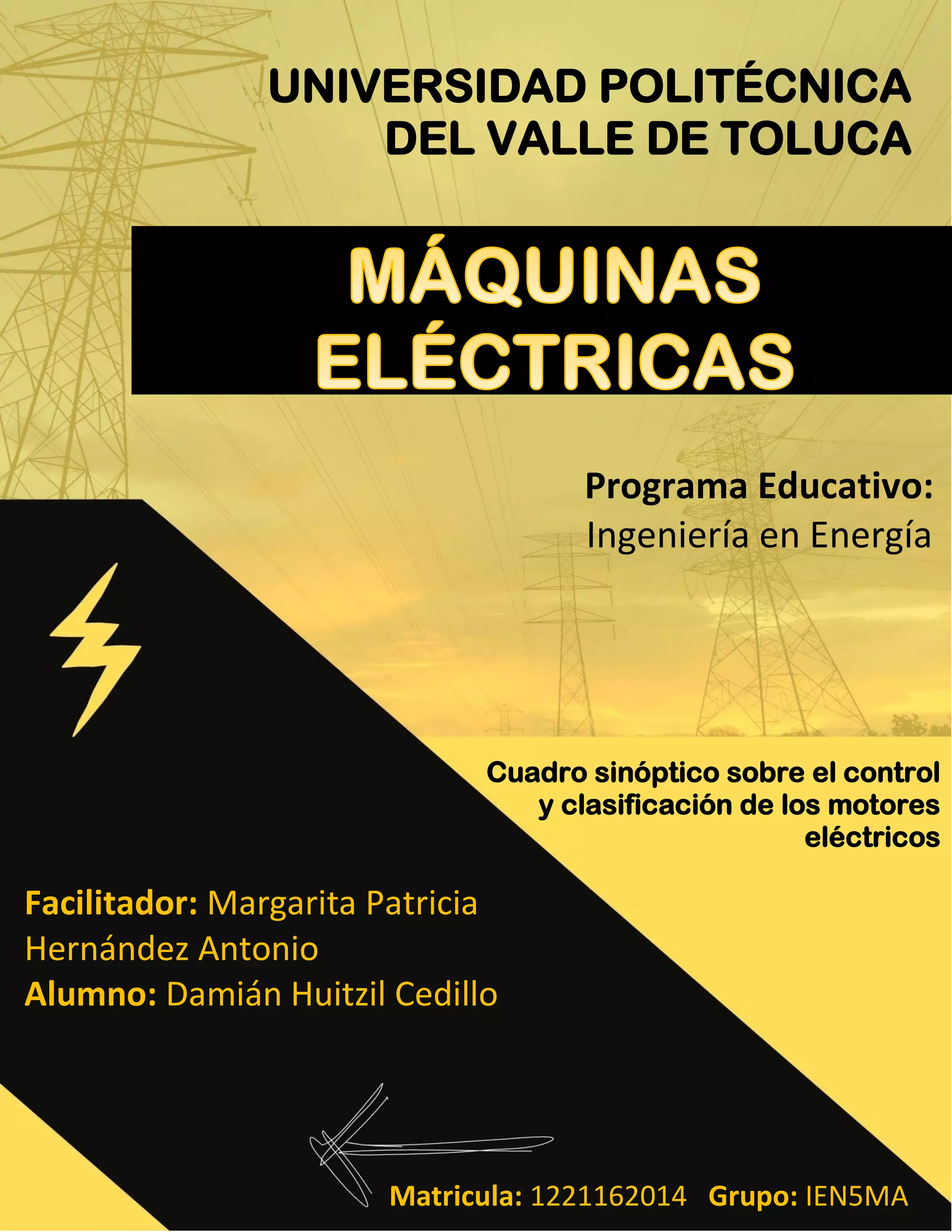 Cuadro sinóptico sobre el control y clasificación de los motores ...