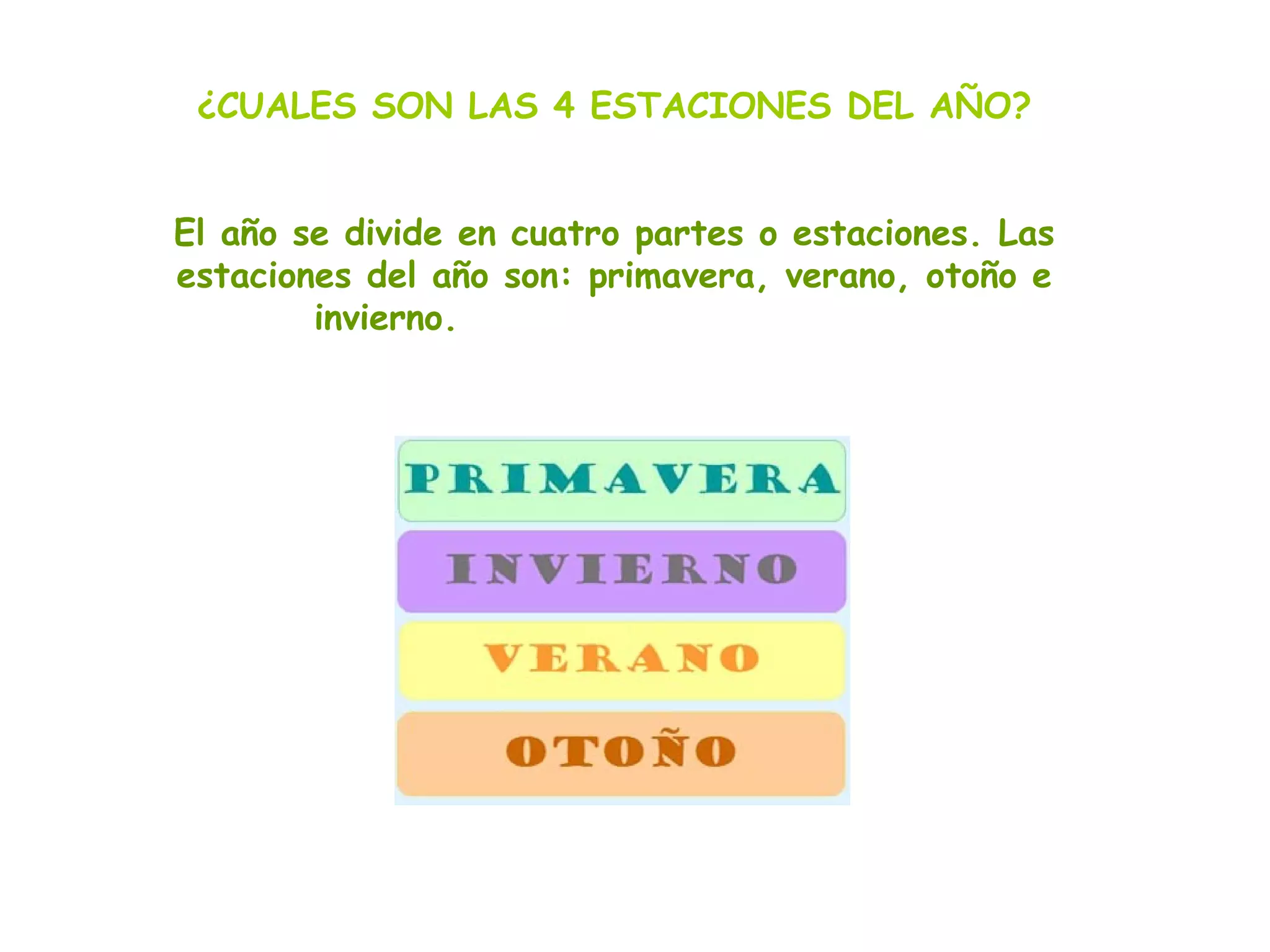 las 4 estaciones del año | PPT | Weather | Science