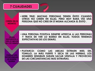 Cualidades de las personas positivas | PPTX