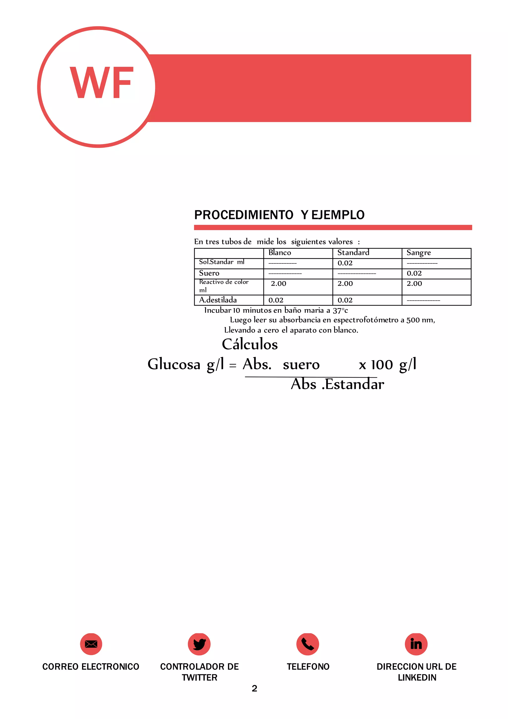 Cuantificacion de glucosa en plasma o suero sanguineo (metodo ...