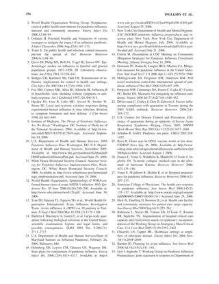 Disease Mitigation Measures in the Control of Pandemic Influenza | PDF