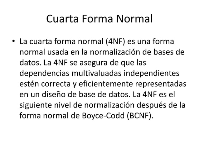 Cuarta forma normal y quinta forma normal | PPT