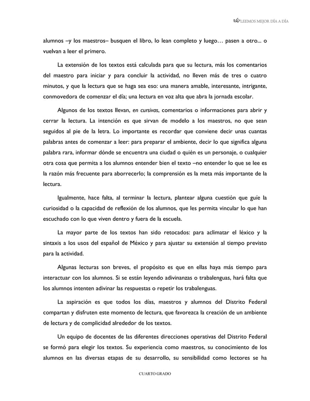 Cuarto leamos mejor dia a dia | PDF