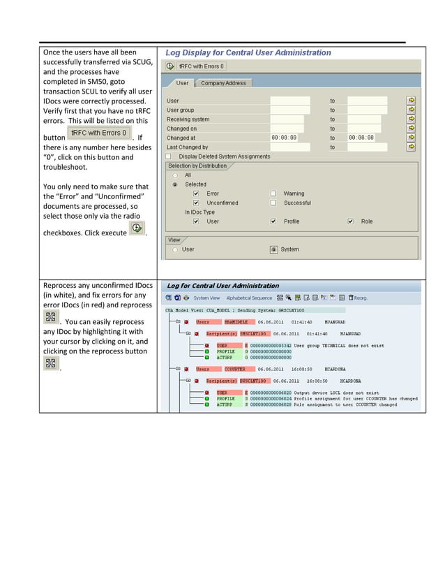 Cua Setup Procedure Sap Security Doc Operating Systems Computer Software And Applications