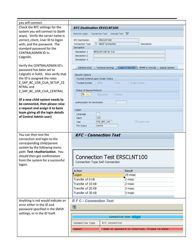 Cua Setup Procedure Sap Security Doc Operating Systems Computer Software And Applications
