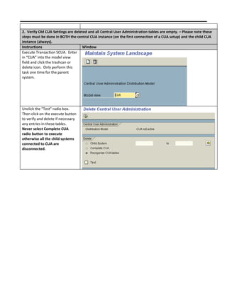 Cua setup procedure SAP security | DOC