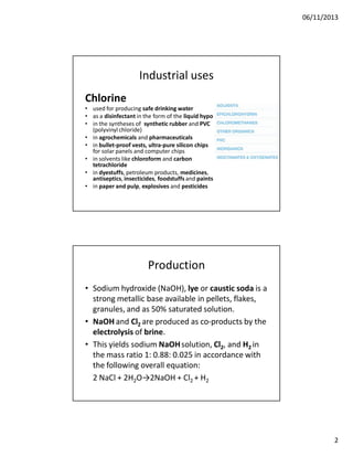 Cuastic soda and Chlorine Industries | PDF | Chemistry | Science