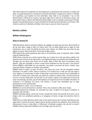 Cuatro escenas de Shakespeare | DOCX