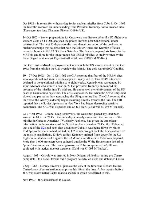 CUBA History timeline | DOC | War and Conflicts