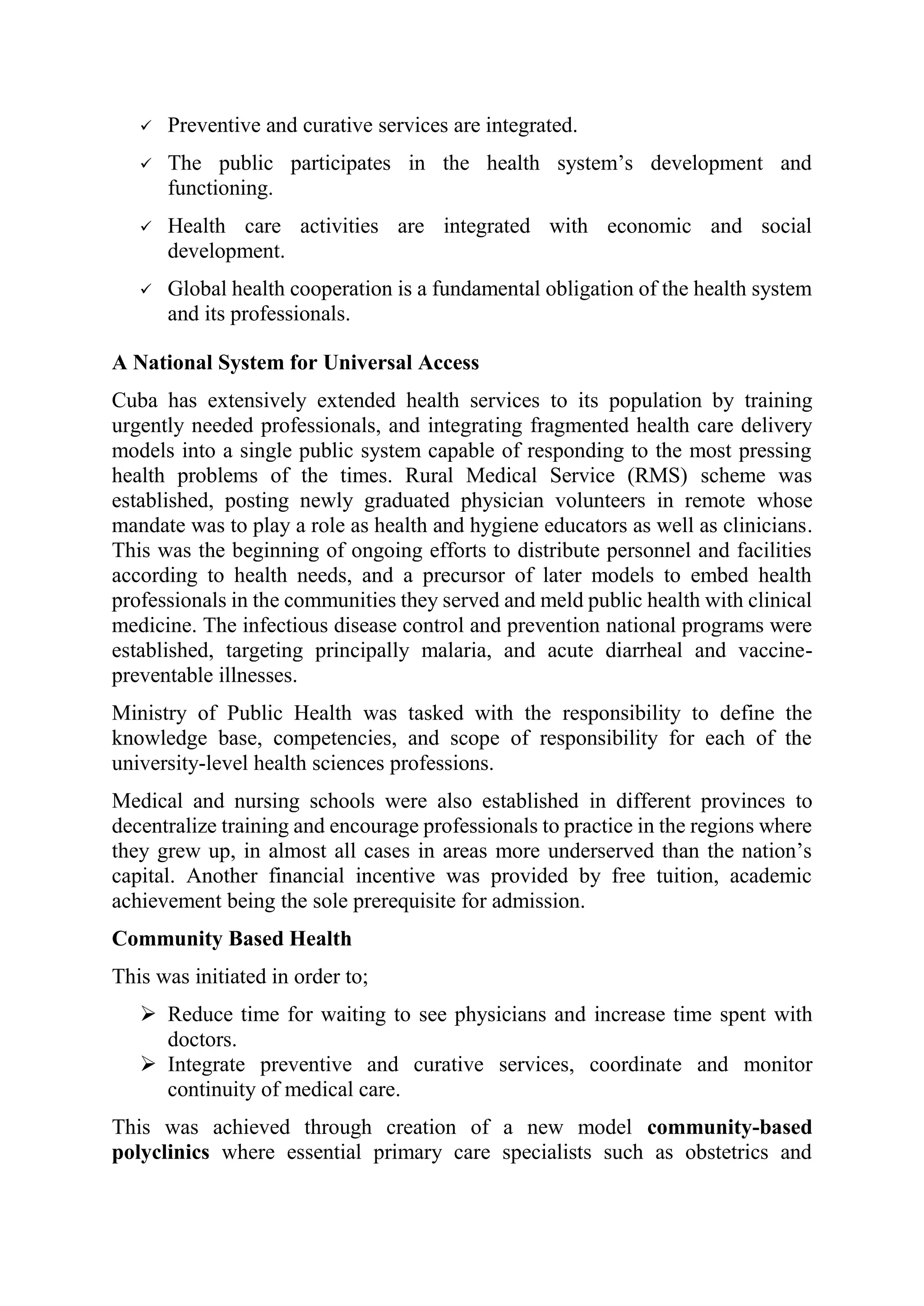 Cuba Healthcare system | PDF