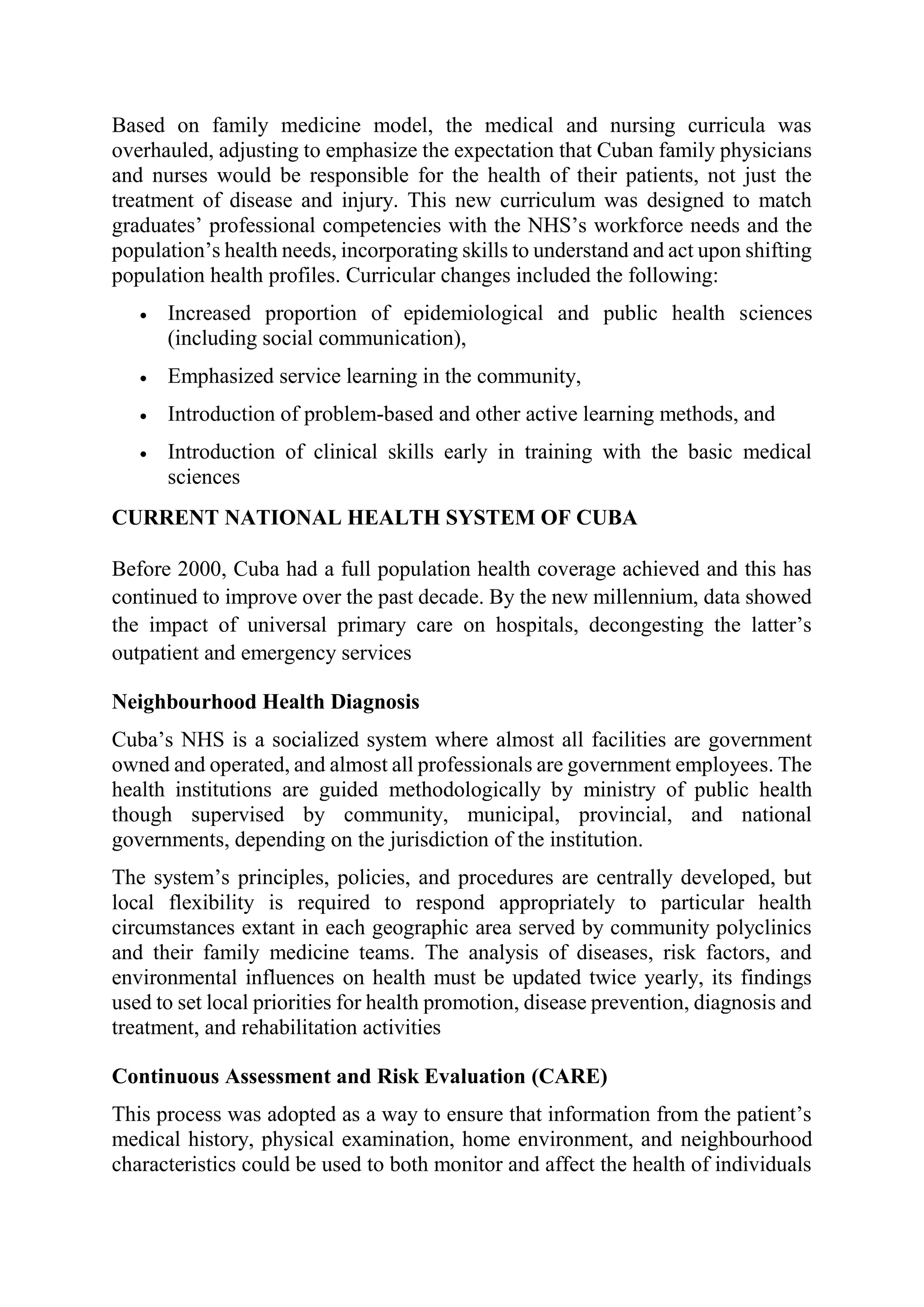 Cuba Healthcare system | PDF