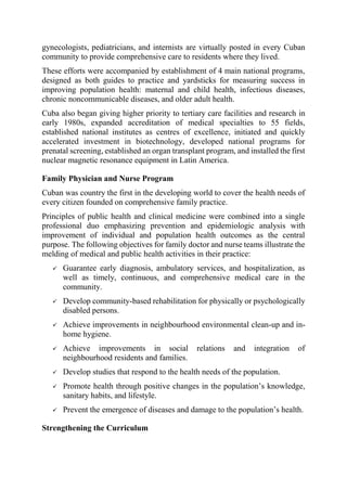 Cuba Healthcare system | PDF