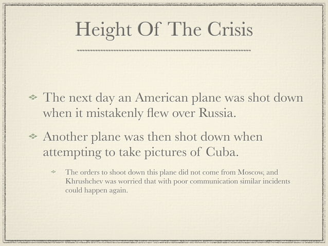 Cuban Missile Crisis | PPT