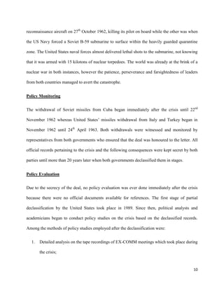 Cuban missile crisis policy and decision-making case study | PDF