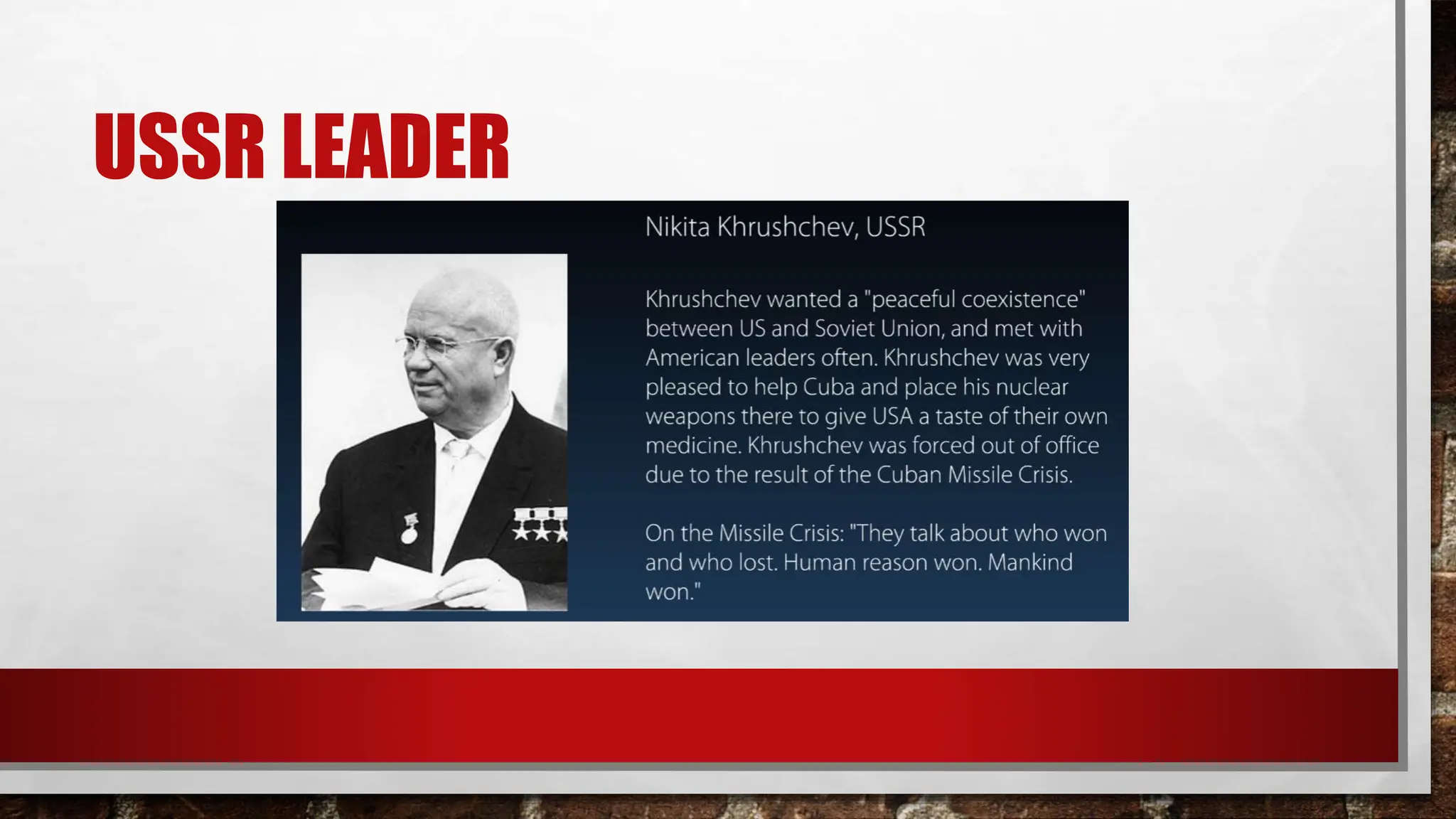 The Cold War, the Cuban Missiles 1962.ppt