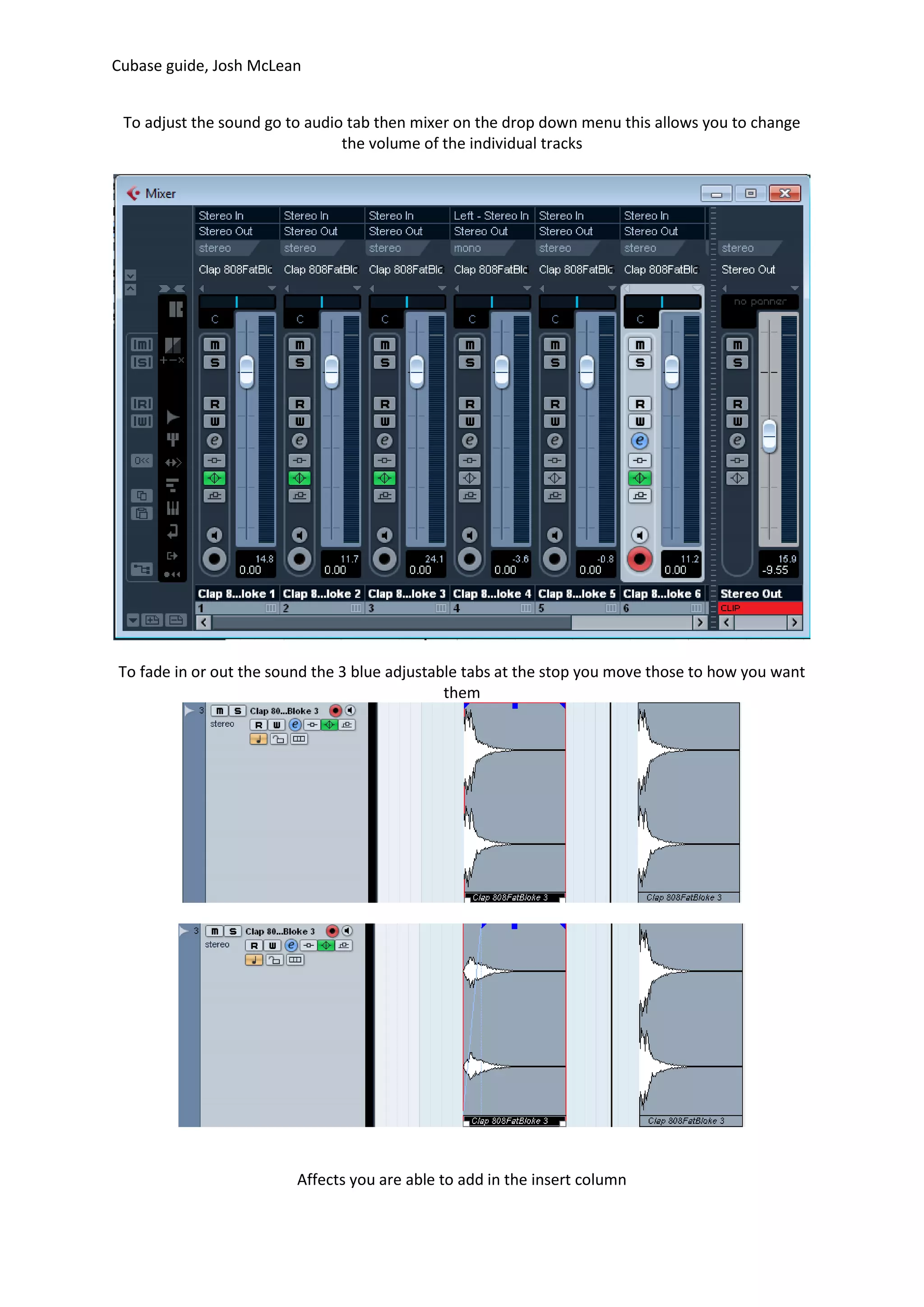 Cubase instruction guide | DOCX