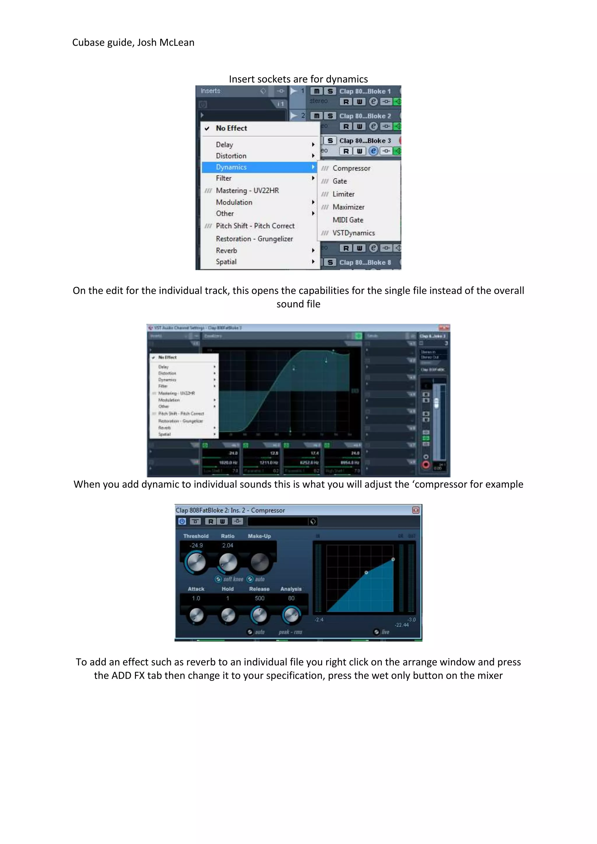 Cubase instruction guide | DOCX