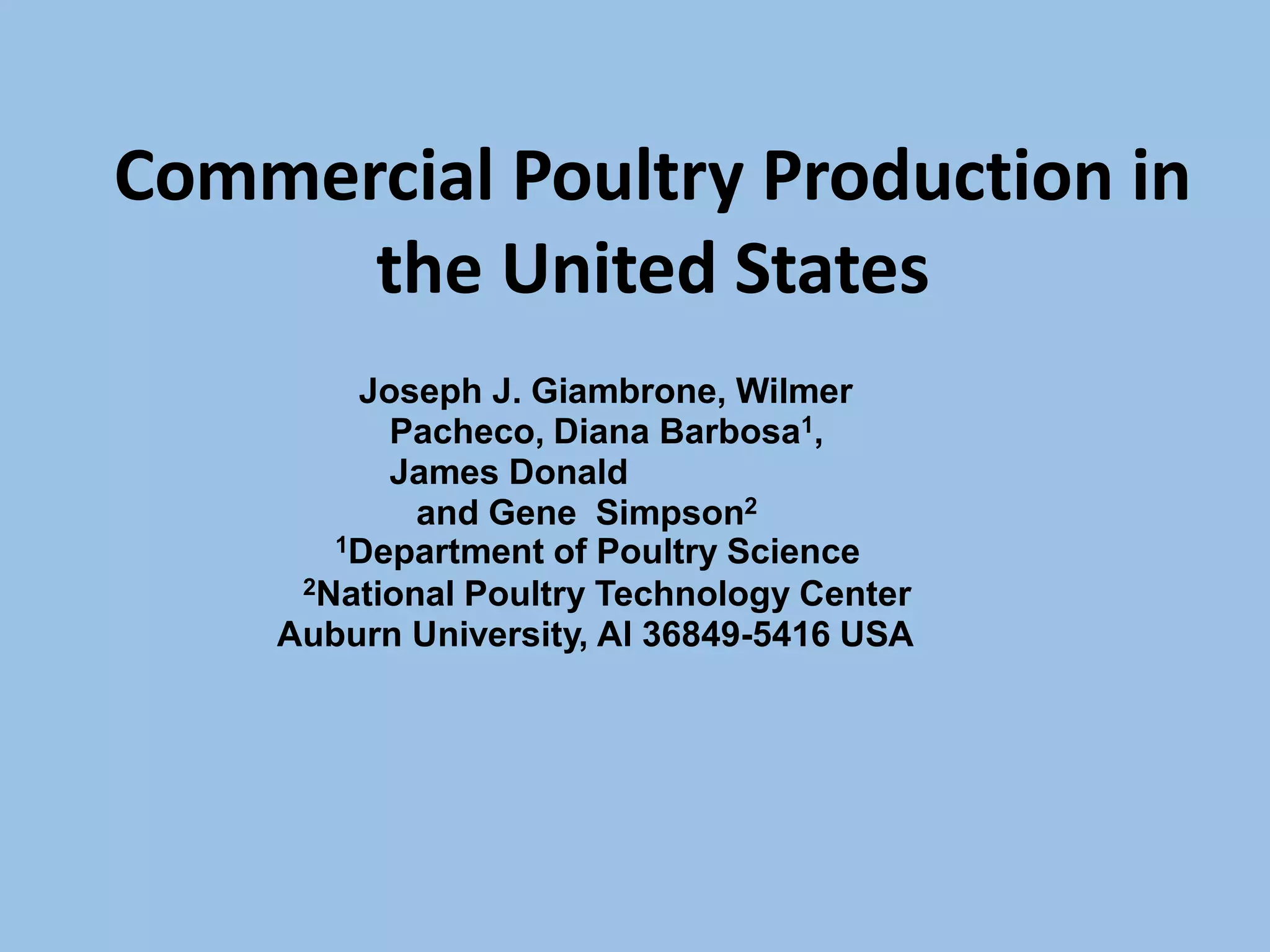 Commercial Poultry Production in the US in english | PPTX