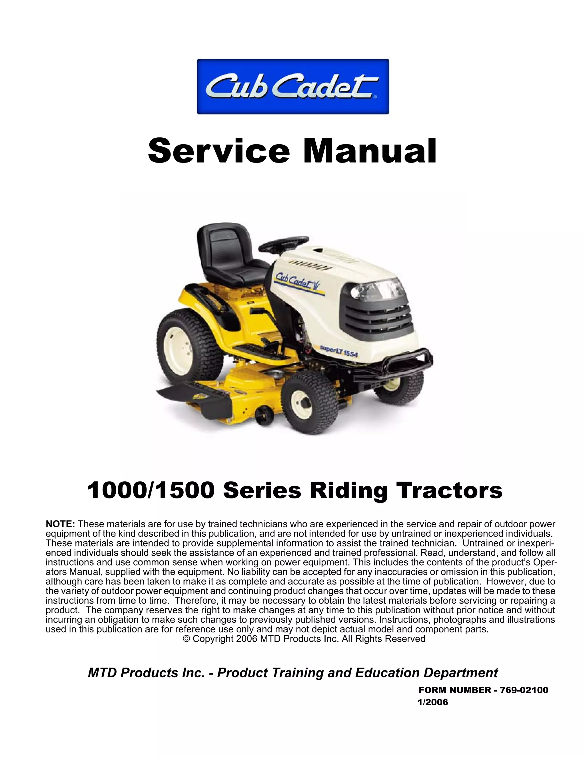 Cub cadet lt 1042 lawn tractor service repair manual | PDF