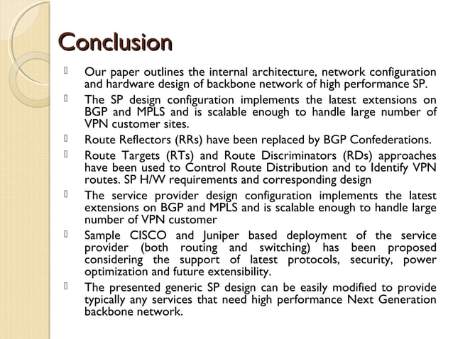 Cube2012 scaling service provider backbone using bgp confederations for ...