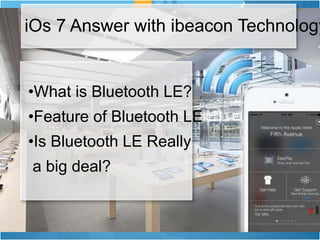 One Stop iBeacon Solution and Implementation | PPT
