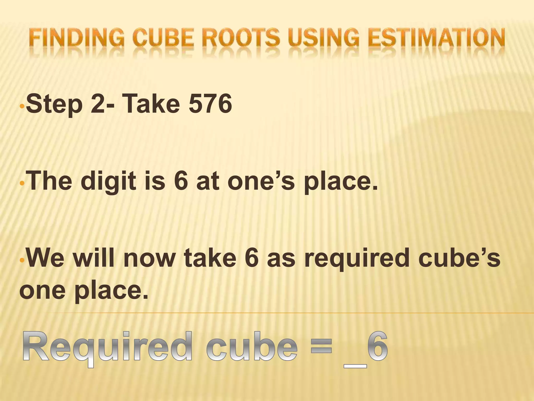 CLASS VIII MATHS CUBE AND CUBE ROOTS | PPTX