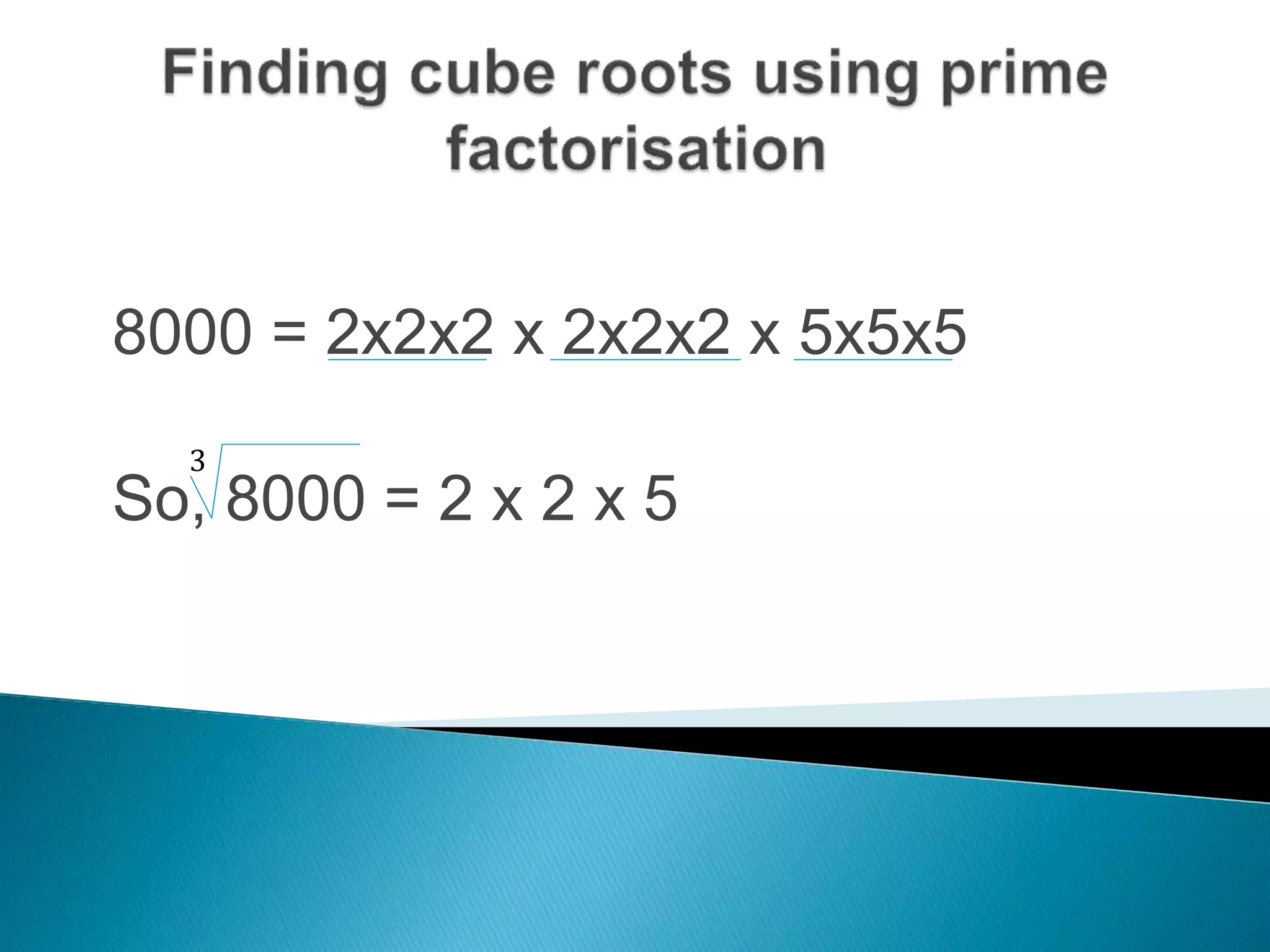 CLASS VIII MATHS CUBE AND CUBE ROOTS | PPTX