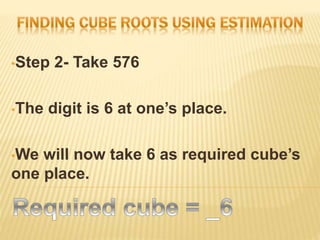 CLASS VIII MATHS CUBE AND CUBE ROOTS | PPTX