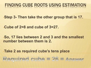 CLASS VIII MATHS CUBE AND CUBE ROOTS | PPTX