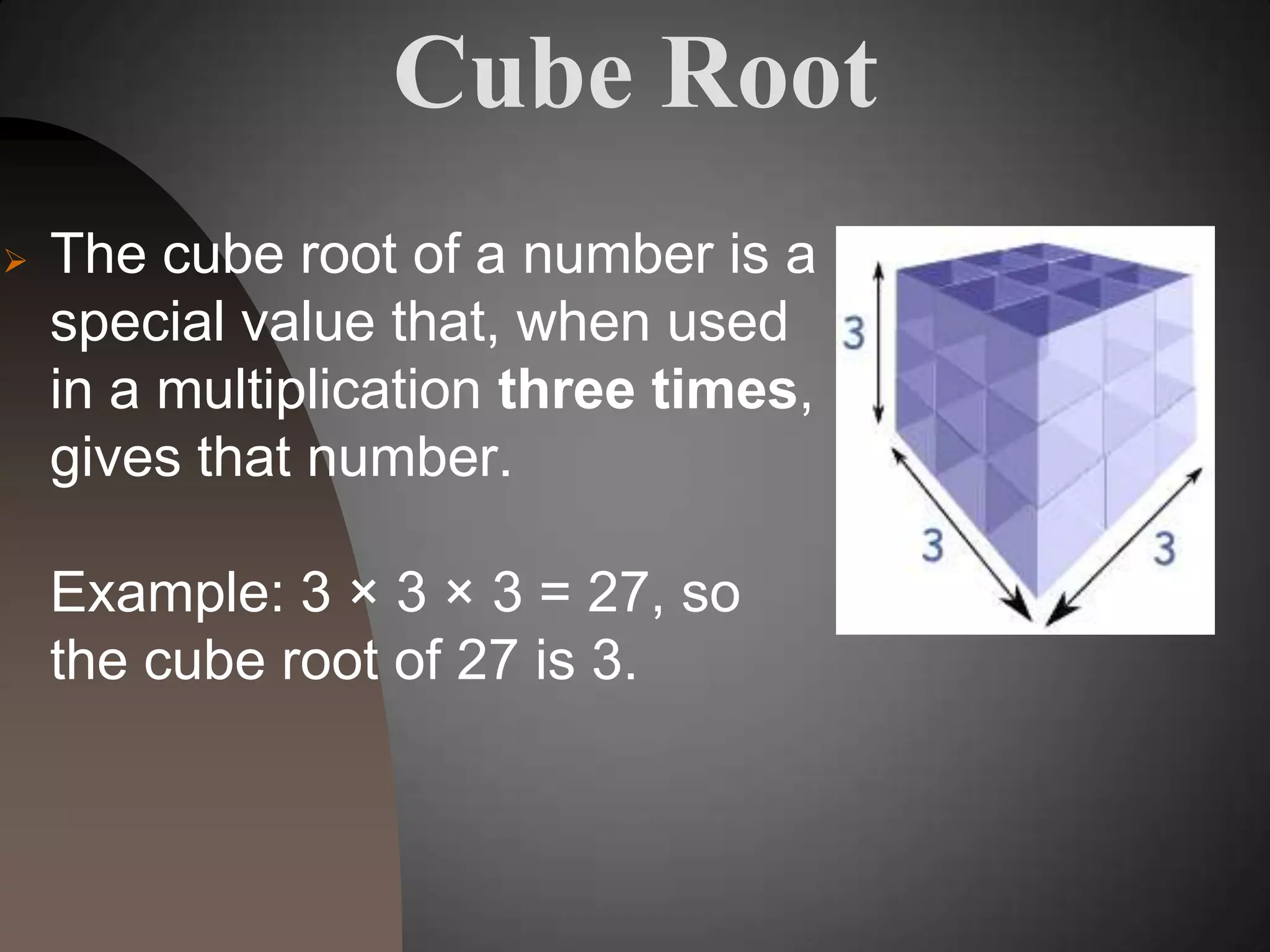 Cube and cube roots by manpreet | PPTX