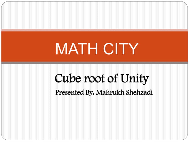 Cube root of unity | PPTX