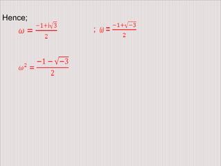 Cube root of unity | PPT