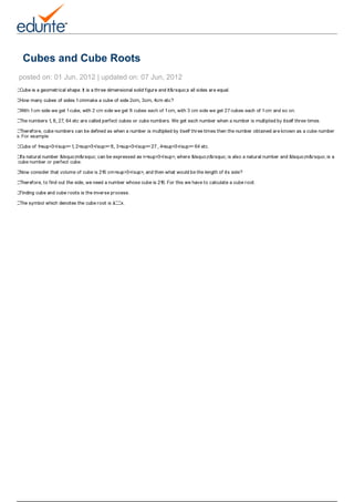 Cubes+and+Cube+Roots | PDF