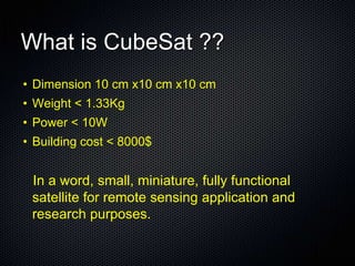 Design & Implementation of a Cube Satellite | PPSX