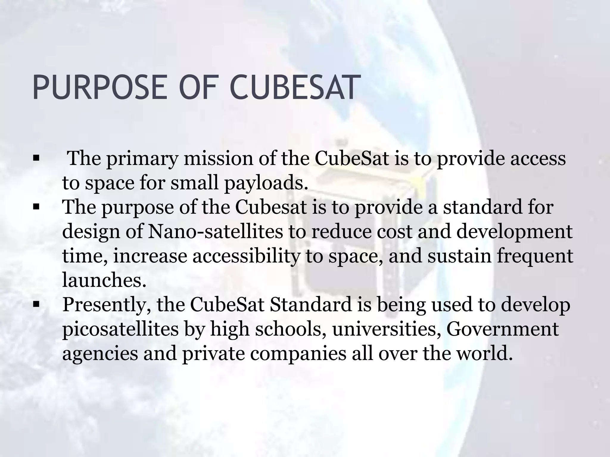 Cubesat satellite | PPTX