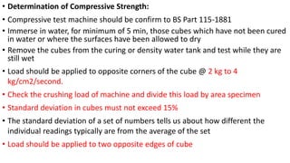 Cube test for compressive strength of concrete | PPTX