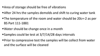 Cube test for compressive strength of concrete | PPTX