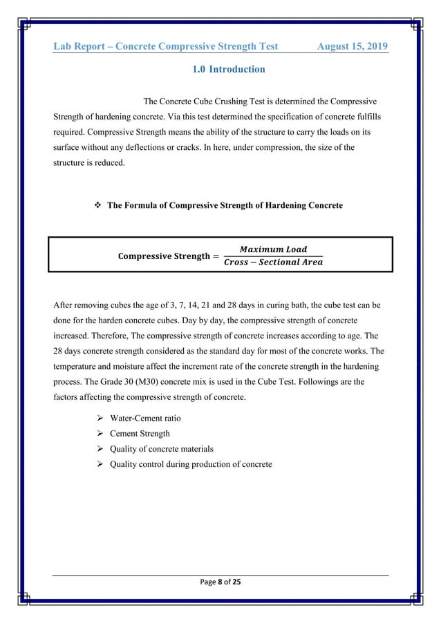 Cube test report | PDF | Civil Engineering Industry | Industries