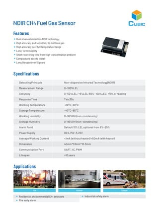 Cubic CO/CH4 Alarm Sensor and Detector | PDF