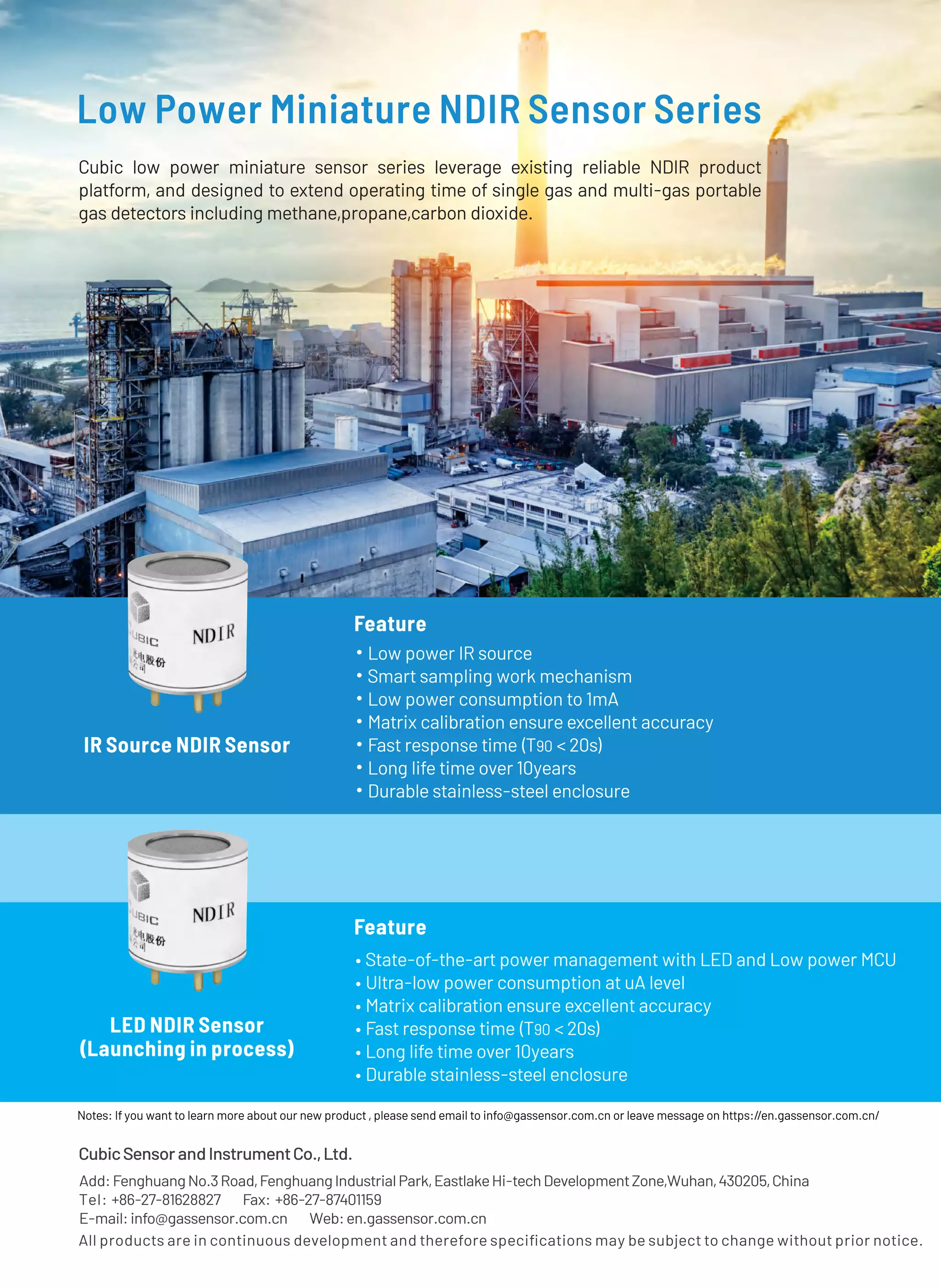 Cubic Industrial Grade NDIR Gas Sensor | PDF