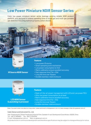 Cubic Industrial Grade NDIR Gas Sensor | PDF | Chemistry | Science