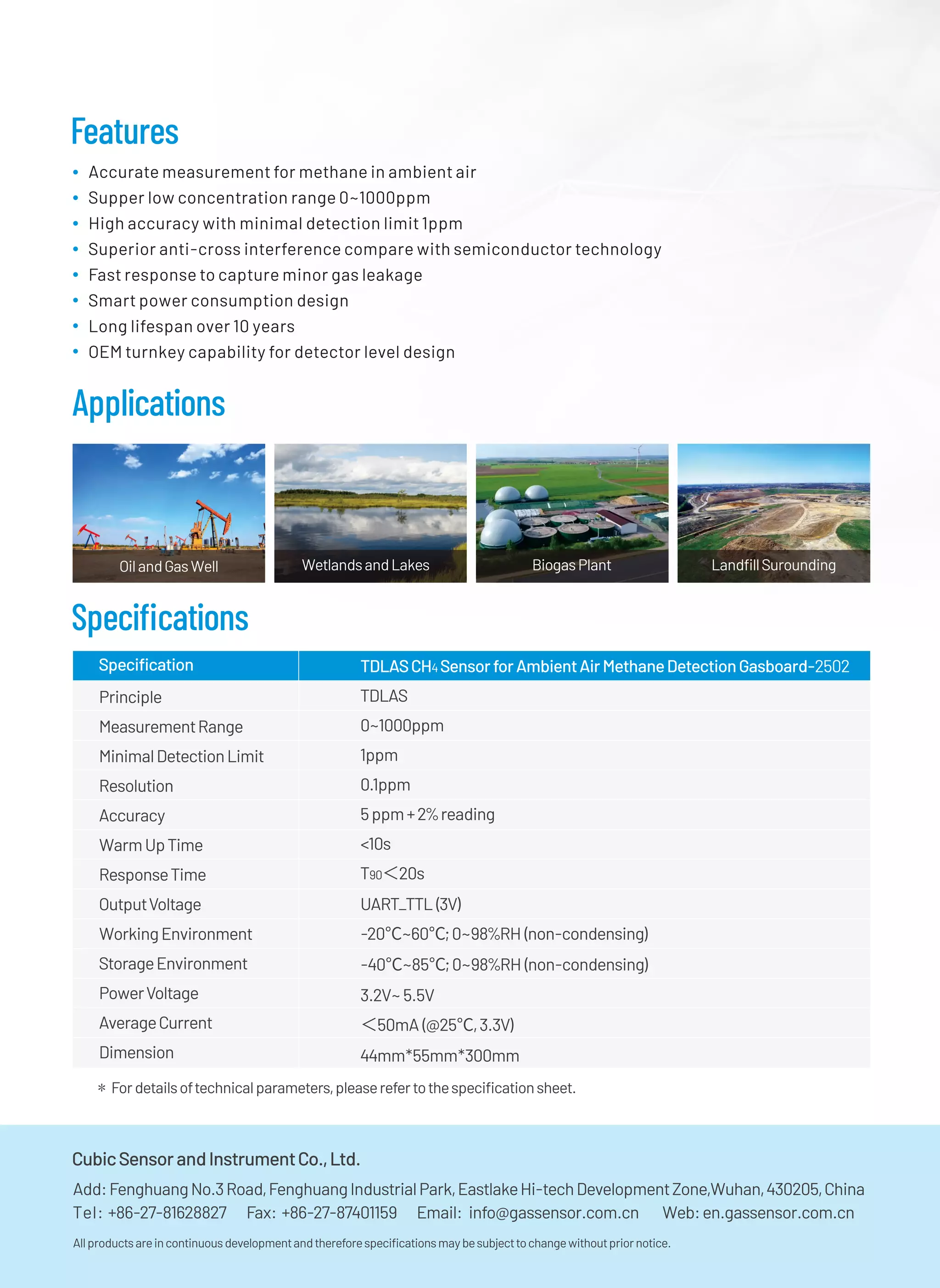 Cubic TDLAS CH4 Sensor | PDF