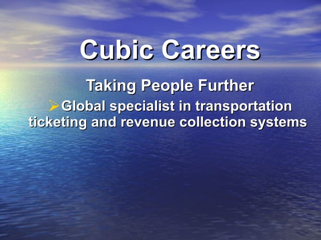 Cubic Careers | PPT