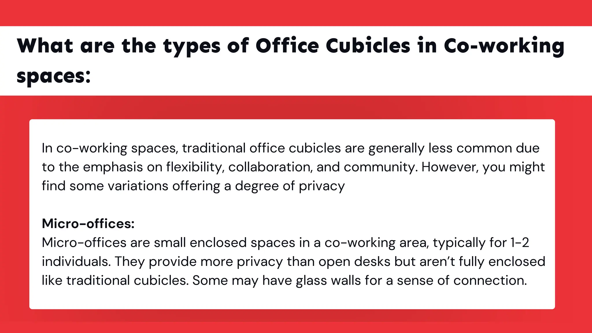 Cubicles vs Open Office Areas in Co-Working Spaces | PPTX